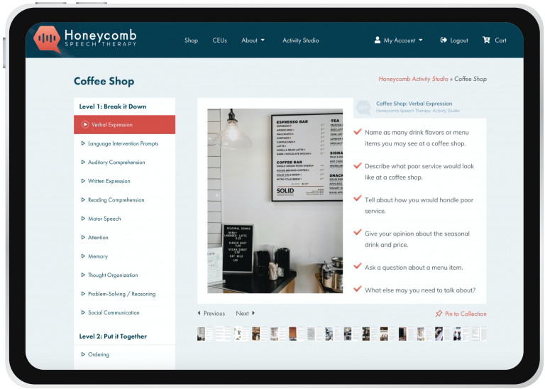 Activity Studio Signup - Honeycomb Speech Therapy